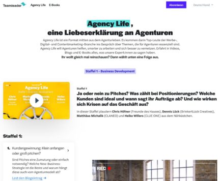Willkommen im Agentursoftware-Guide: Teamleader Orbit - Agentursoftware Guide