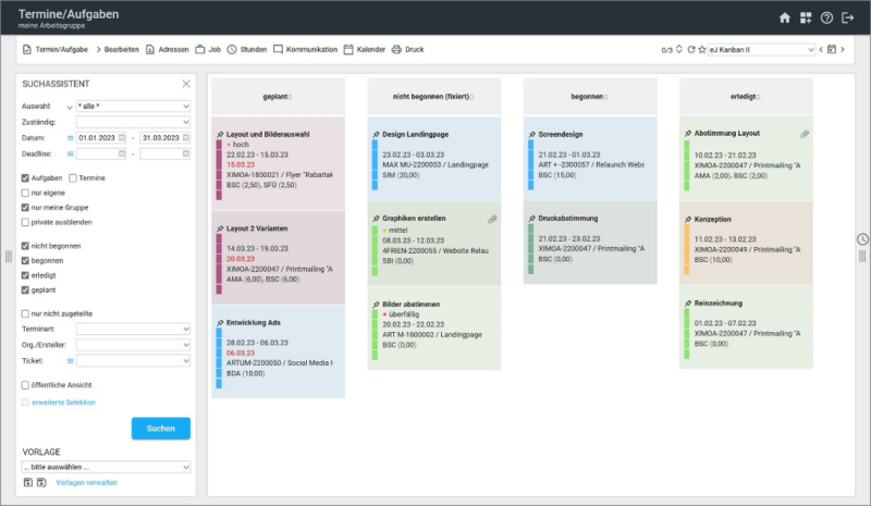 Agentursoftware mit KanBan Board - Agentursoftware Guide