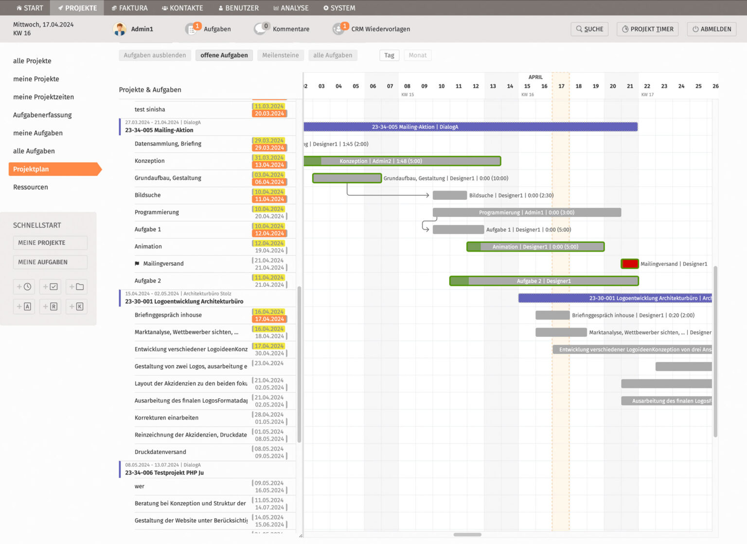 ProSonata News: erweiterter Projektplan - Agentursoftware Guide